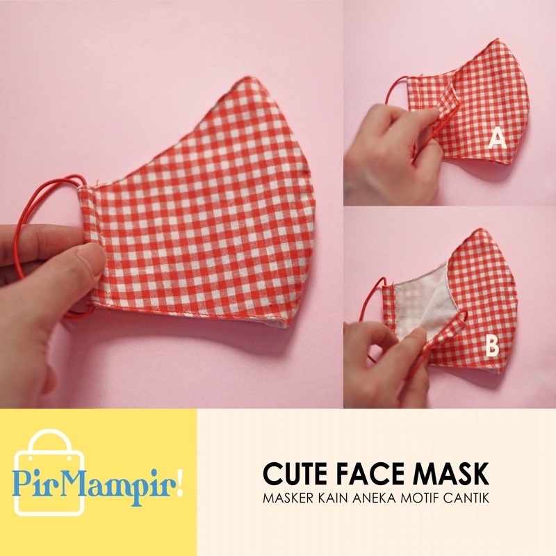 Jual CUTE FACE MASK - Masker Kain Non-Medis Aneka Motif Kotak Cantik ...