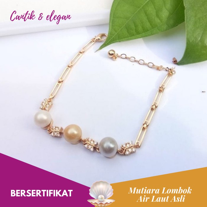 Jual GELANG MUTIARA LOMBOK ASLI AIR LAUT GRADE A BERSERTIFIKAT / PERHIASAN MUTIARA ASLI LOMBOK ...