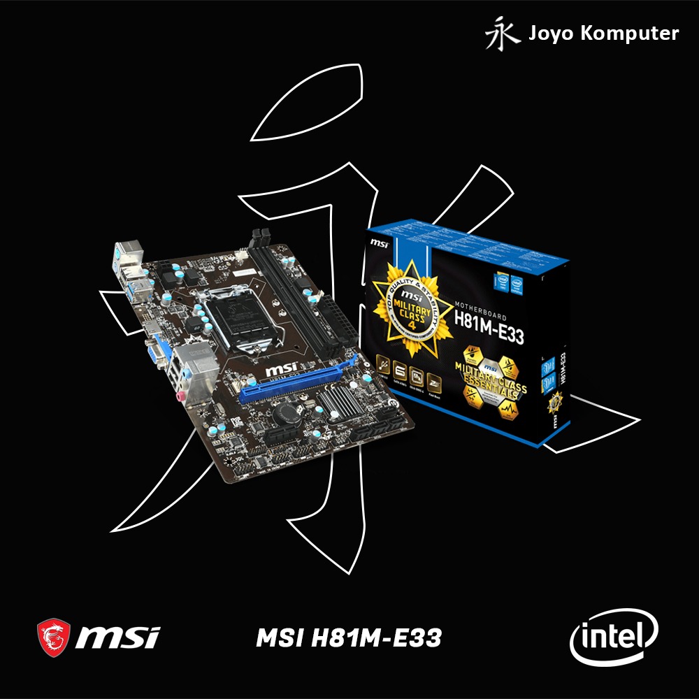 Jual Motherboard MSI H81M-E33 | Shopee Indonesia