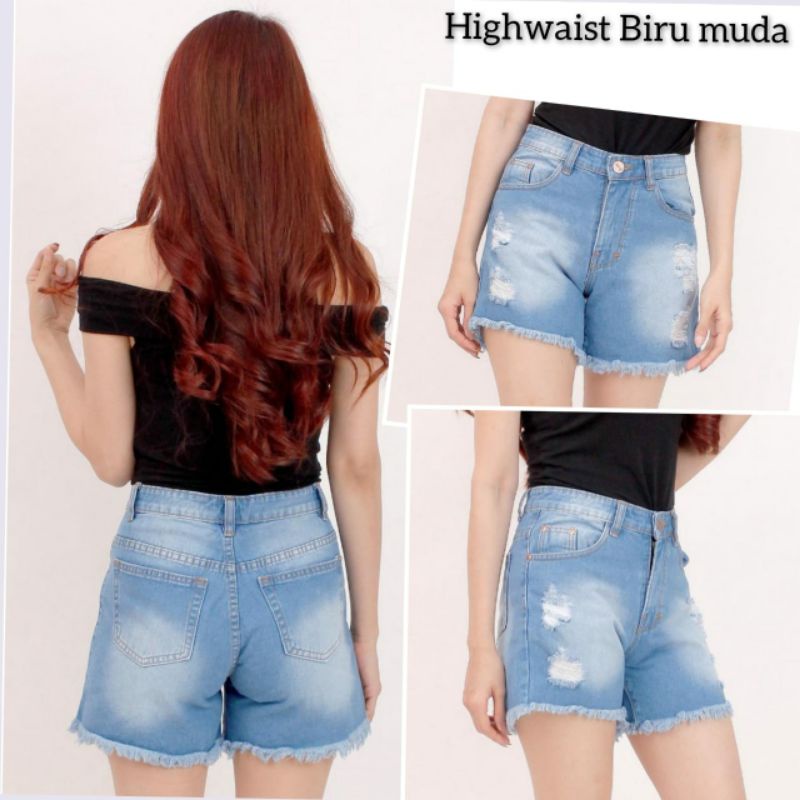 Jual (COD 27-30)-(31- 34)HOTPANTS BOYFRIEND HIGHWAIST KEKINIAN CELANA JEANS PENDEK KAKI RAWIS ...