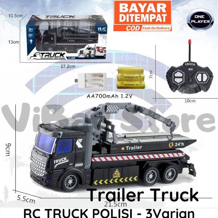 Jual RC Truk Derek Truk Rescue Truk Trailer Polisi Box Mobil Remote ...