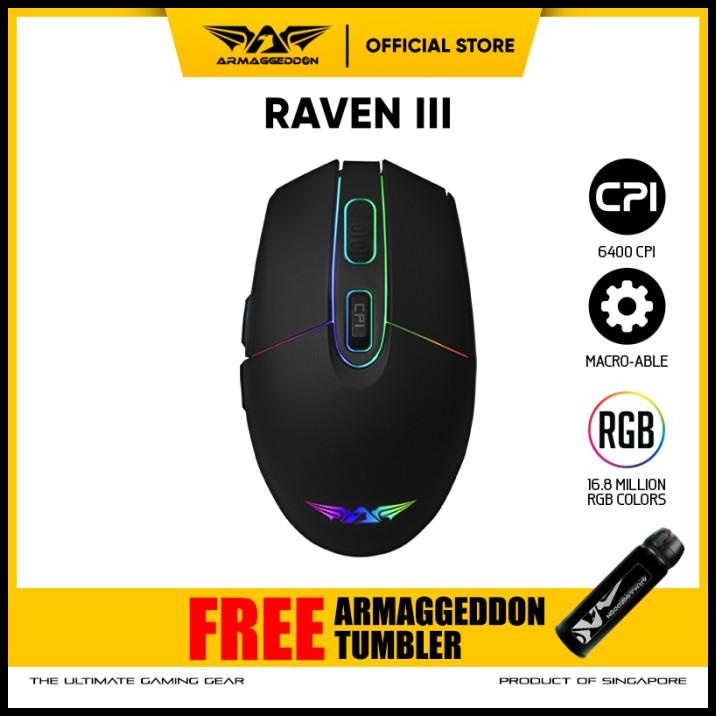 Jual Mouse Gaming Armaggeddon Raven-Iii (4800 Cpi) Rgb Free Mousematt ...