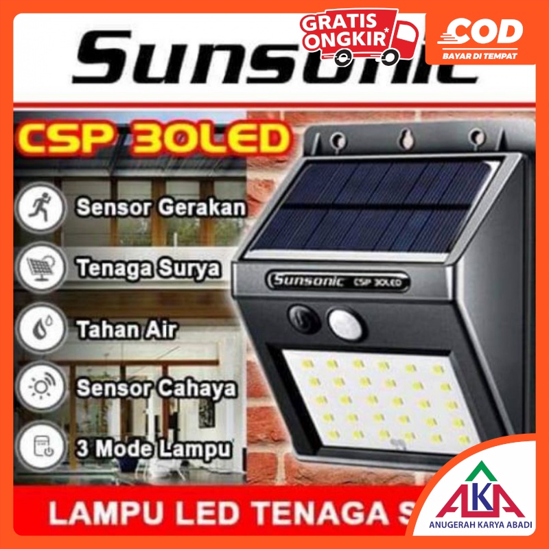 Jual SUNSONIC CSP Lampu Tempel Dinding Taman 30 LED Motion Sensor Gerak ...