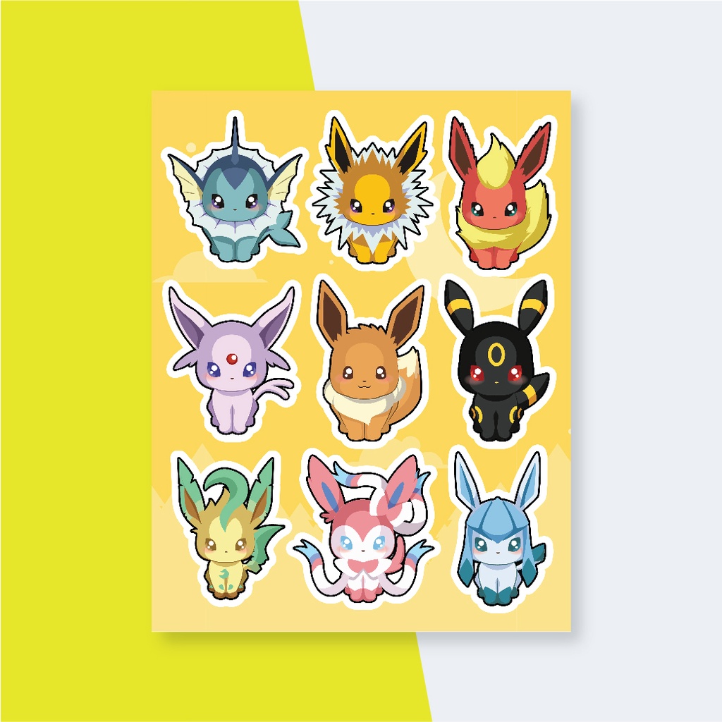 Jual Sticker Set Pokemon Eevee Evolution | Shopee Indonesia
