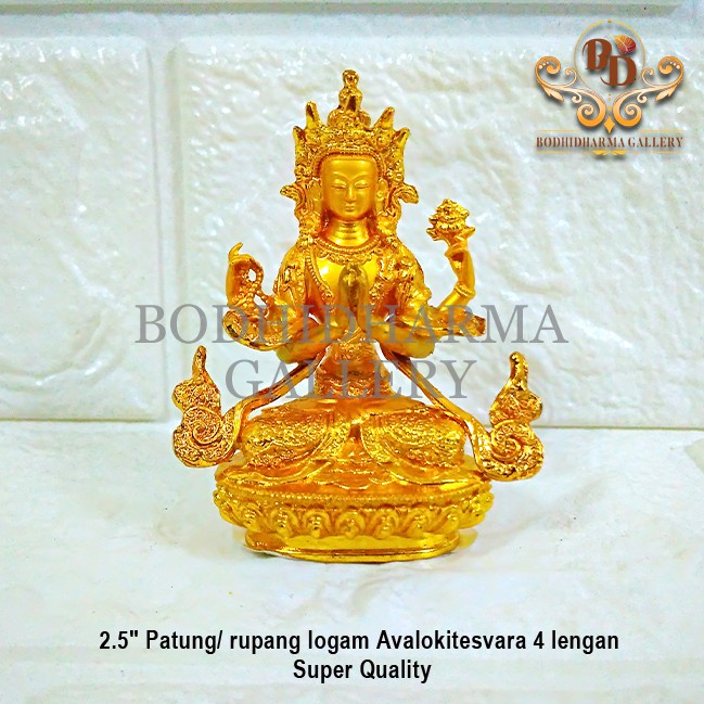 Jual Patung Rupang Arca Logam Avalokitesvara 4 Lengan 2.5" Super ...