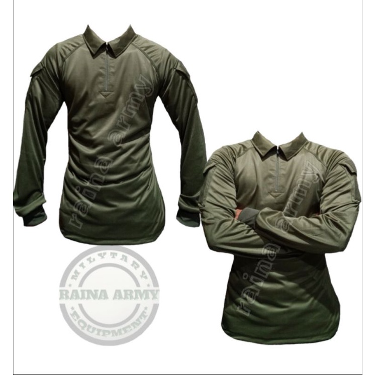 Jual kaos bdu kaos tactical bdu jersey dryfit lengan panjang hijau polos | Shopee Indonesia