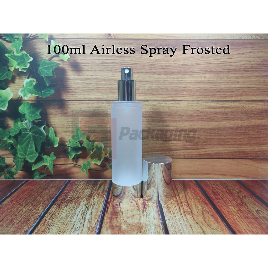 Jual Retail 100ml botol spray / airless spray bottle silver frosted 100 ...