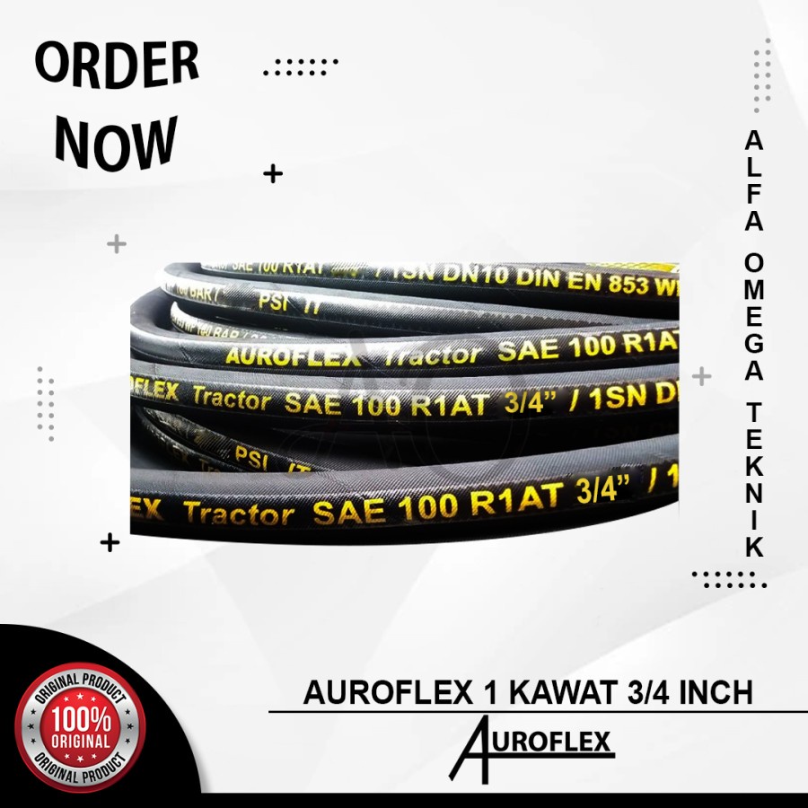 Jual SELANG HIDROLIK AUROFLEX 1 WIRE 3/4 INCH HYDRAULIC HOSE 1 KAWAT 3/ ...