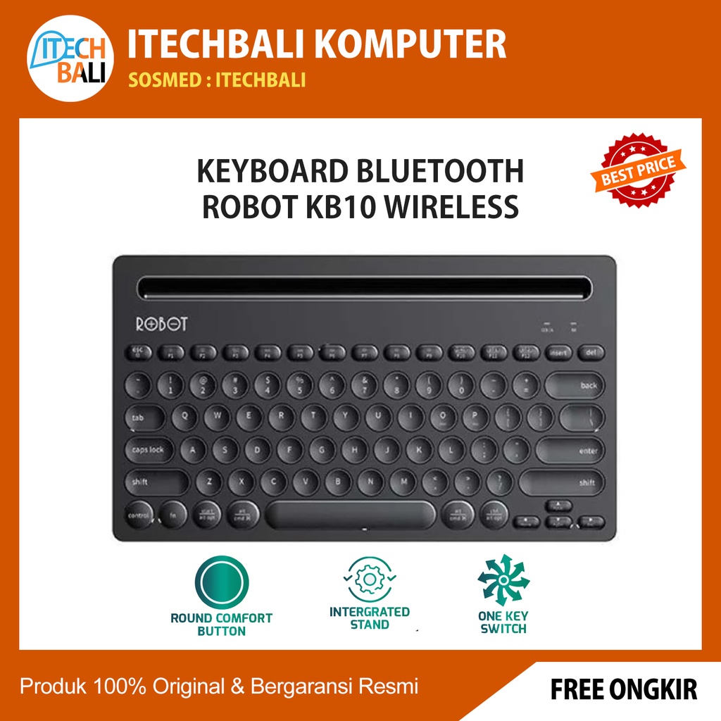 Jual Keyboard ROBOT KB10 Bluetooth & Wireless Multi Device | ITECHBALI ...
