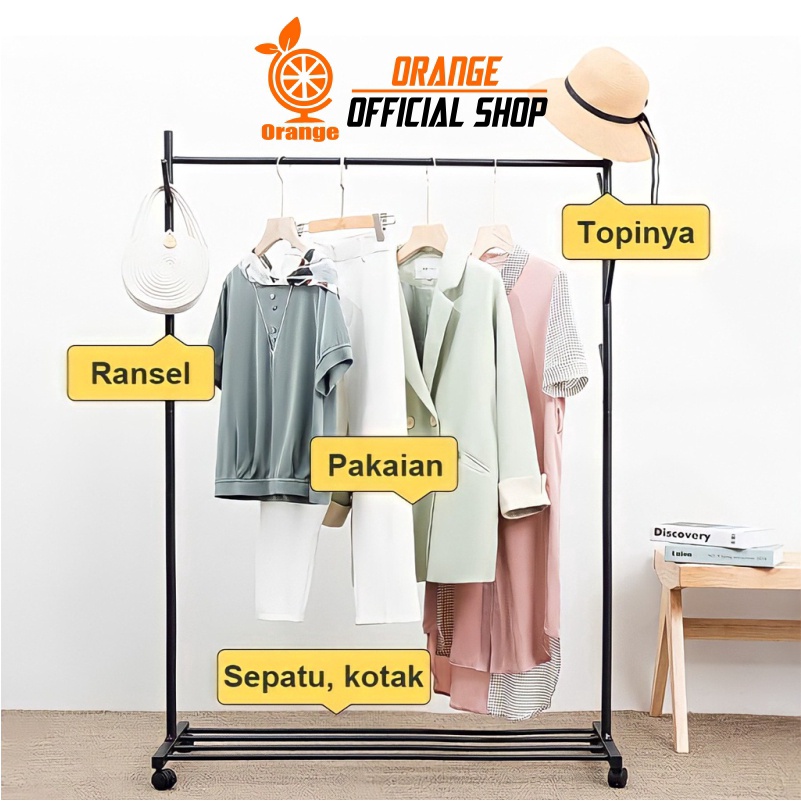 Jual Orange Starlight Rak Baju Gantungan Baju Besi Stand Hanger Display ...