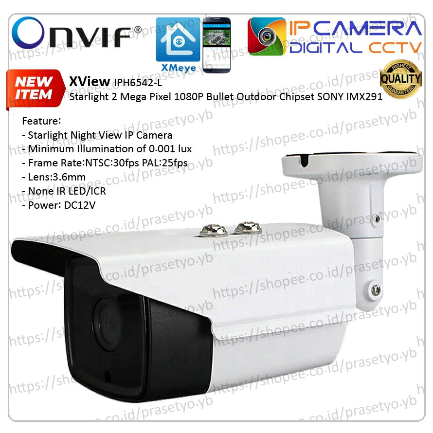 Jual XView Star light 2 Mega Pixel 1080P Bullet Chipset SONY IMX 291 ...