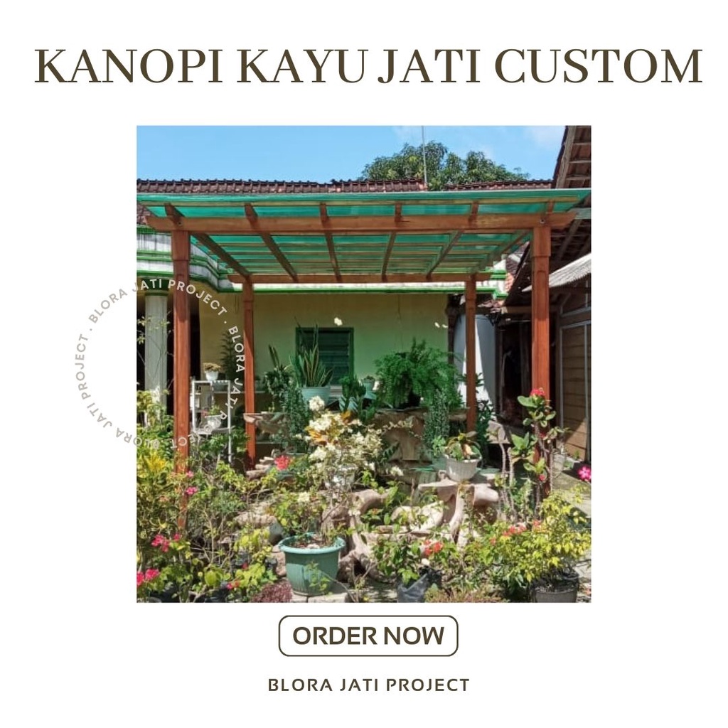 Jual Kanopi/Gazebo Kayu Jati Custom - Canopy Teras Outdoor | Shopee ...