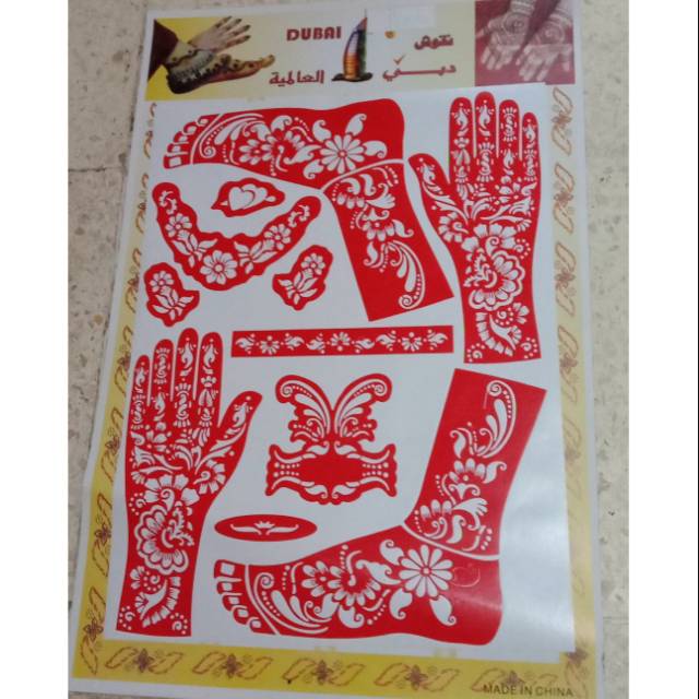 Jual Cetakan Henna kaki dan tangan, Stiker, Sticker Mall Hena | Shopee ...