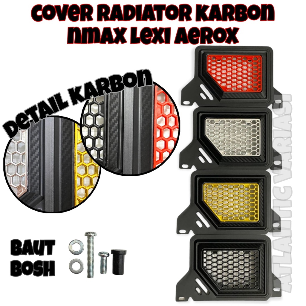 Jual COVER RADIATOR NMAX MODEL CARBON COVER TUTUP RADIATOR AEROX TUTUP ...