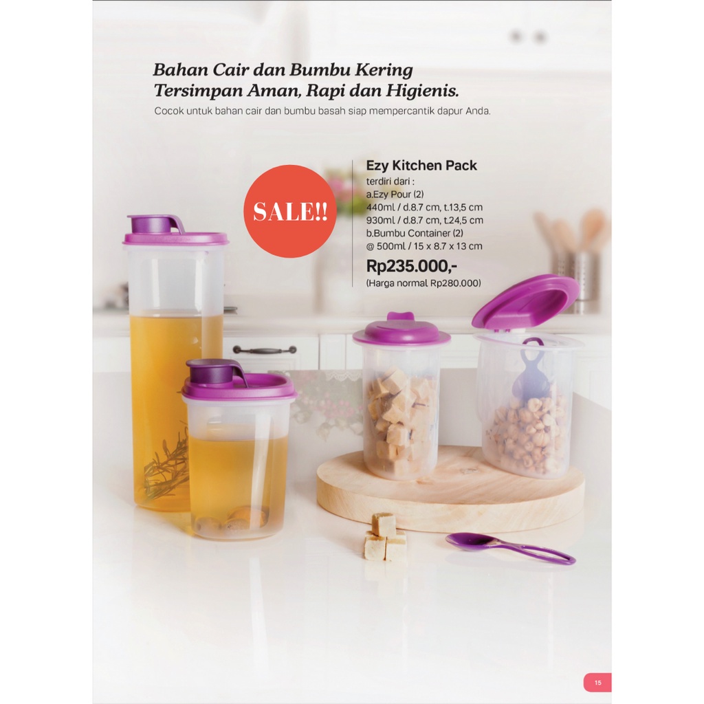Jual Ezy Kitchen Pack / Wadah Penyimpanan Bahan Dapur Tupperware Original Termurah! | Shopee ...
