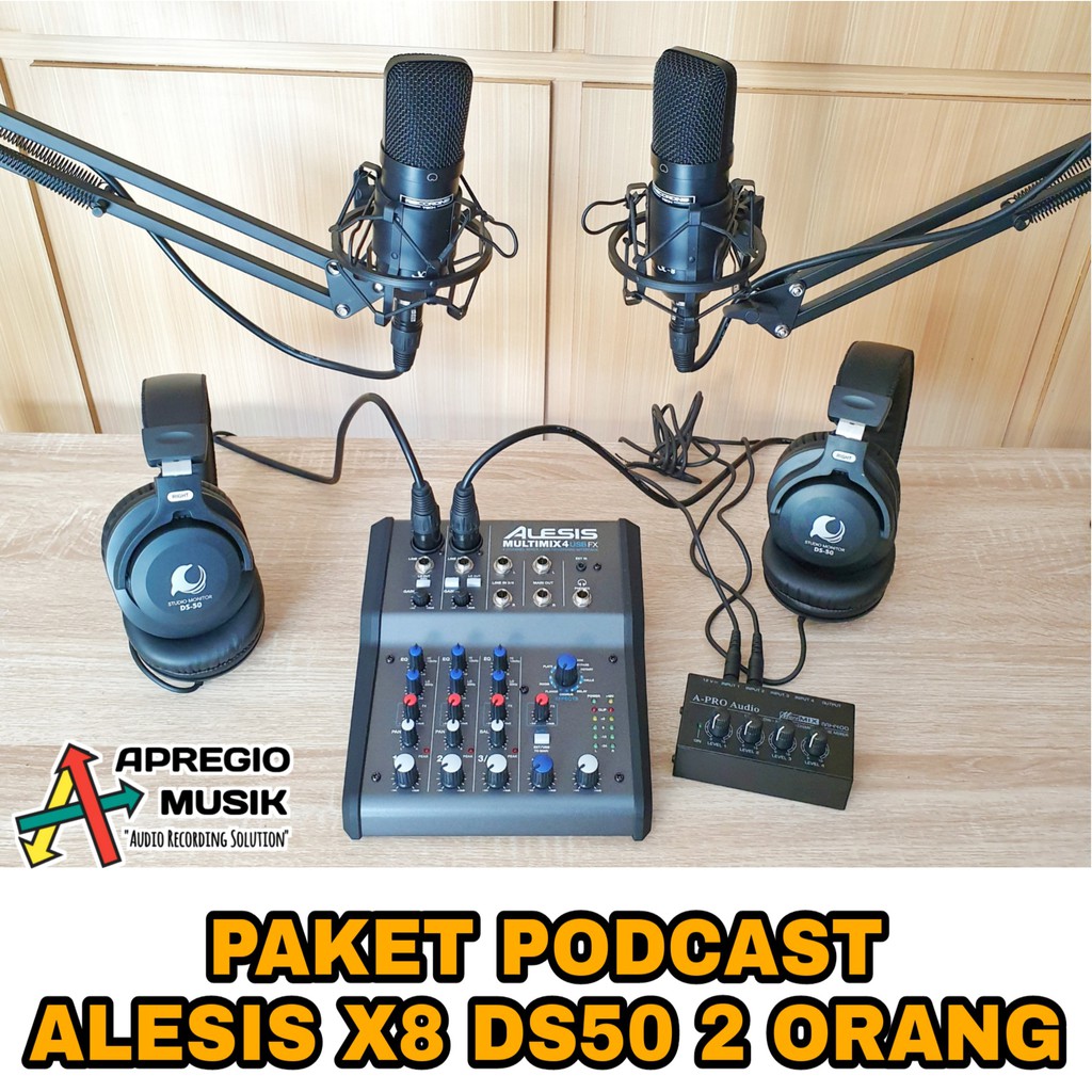 Jual Paket Podcast 2 orang PROfesional Alesis Multimix 4 X8 DS50 ...