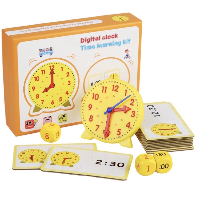 Jual digita clock time learning kit jam mainan untuk anak anak belajar ...