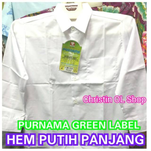 Jual SERAGAM HEM PUTIH PANJANG MERK PURNAMA ASLI ! | Shopee Indonesia