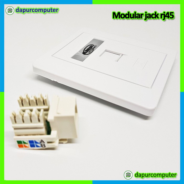 Jual Socket kabel lan outlet modular jack rj45 faceplate cat5e murah ...