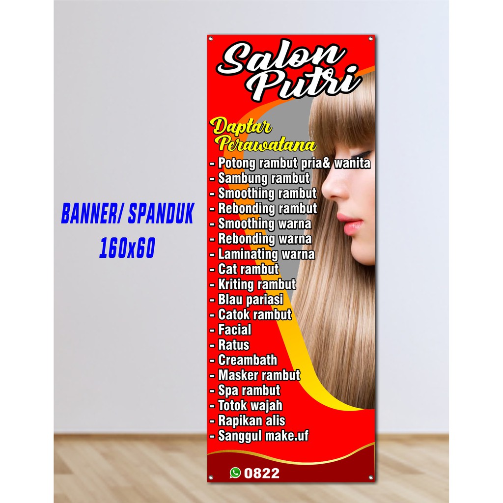 Jual CETAK BANNER SALON SPANDUK SALON 160X60 cm COD | Shopee Indonesia