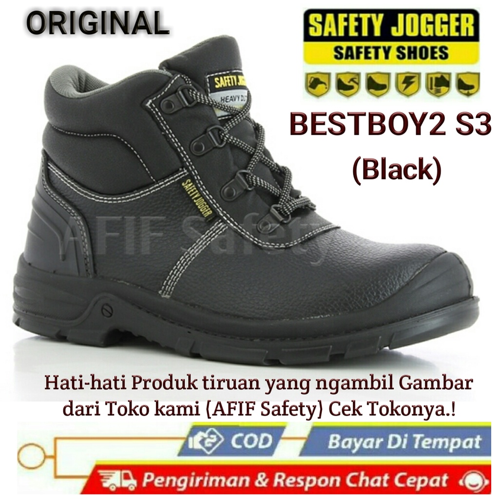 Jual Sepatu Safety Jogger Bestboy S3 Black Murah / Safety Jogger ...
