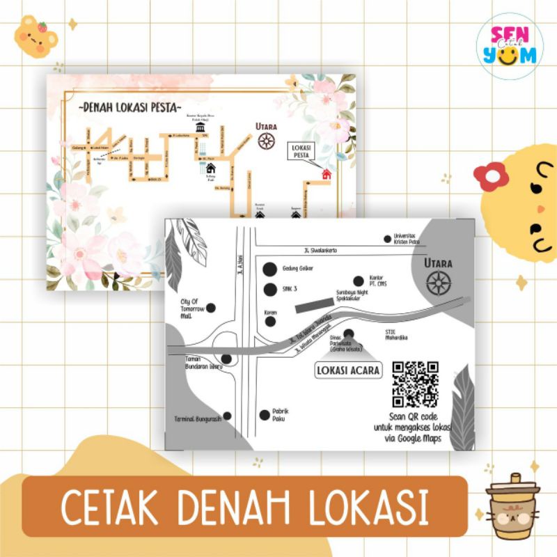 Jual CETAK DENAH LOKASI UNDANGAN | CUSTOM UKURAN | Shopee Indonesia