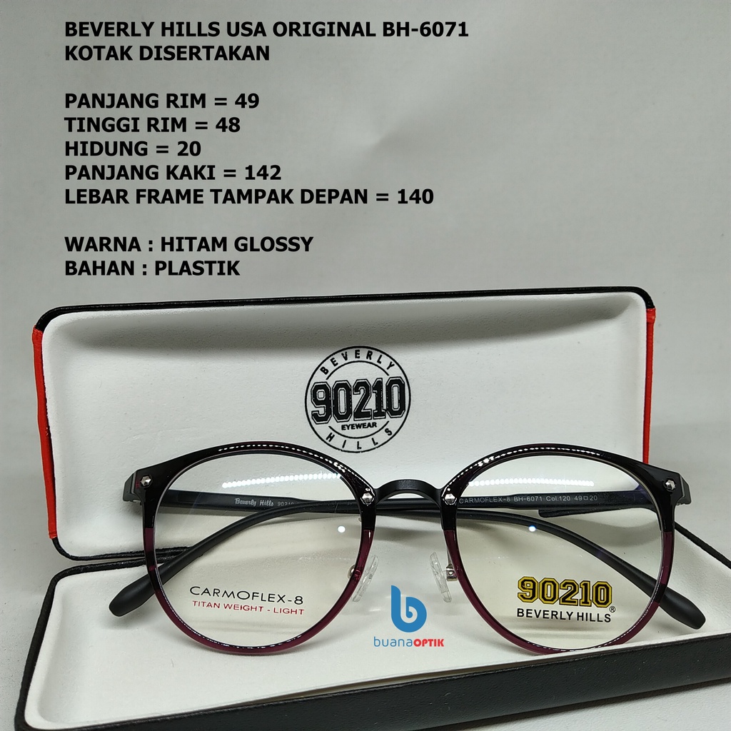 Jual FRAME KACAMATA BEVERLY HILLS ORIGINAL 6071 | Shopee Indonesia