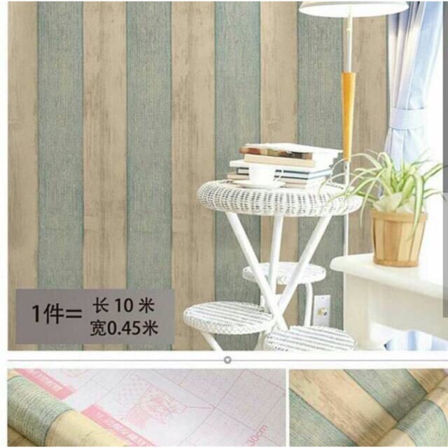 Jual Kayu Rustic Kombinasi Biru Cream Ukuran 45cm X 10m Wallpaper