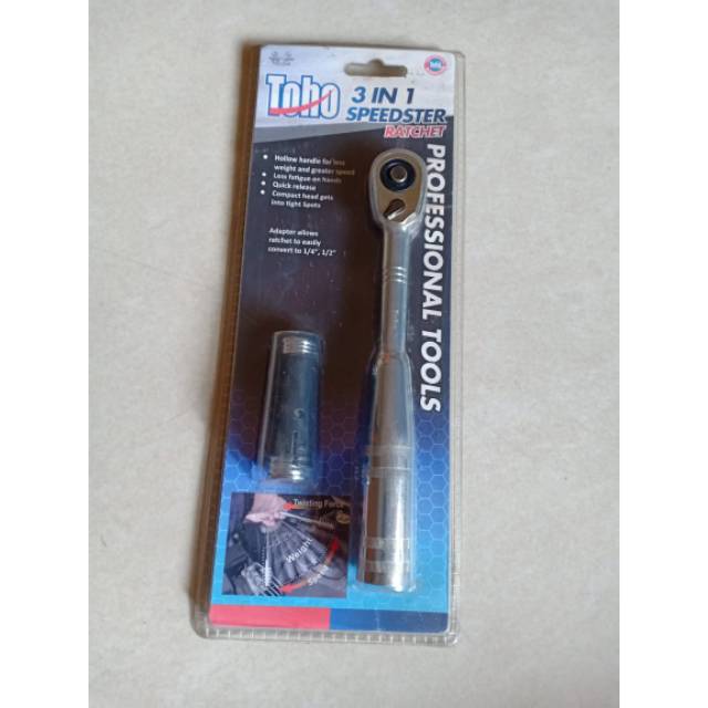 Jual Rachet set 3 in 1 Toho gagang besi 1/2 , 1/4 , 1/2 inch (3 ukuran ...