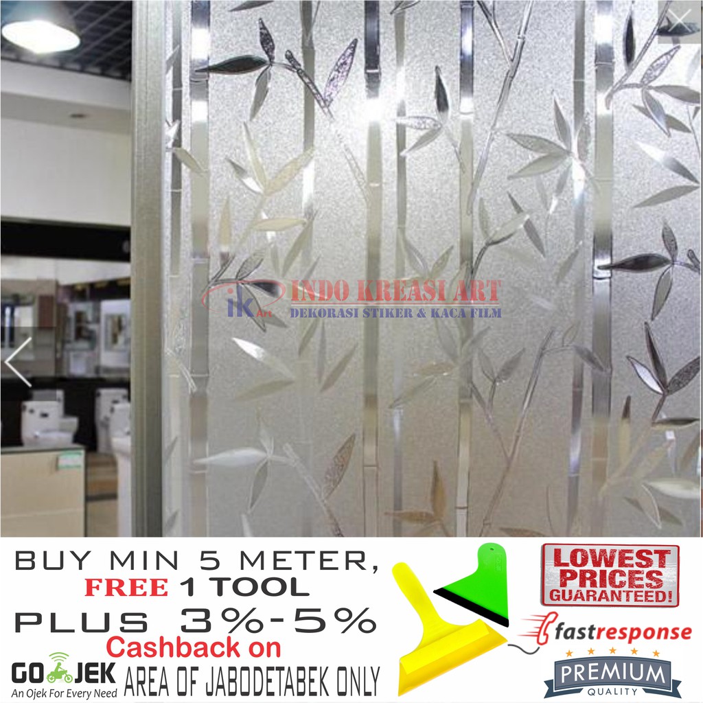 Jual STIKER KACA STICKER KACA MOTIF BAMBU GLITTER 122 KACA FILM MOTIF ...