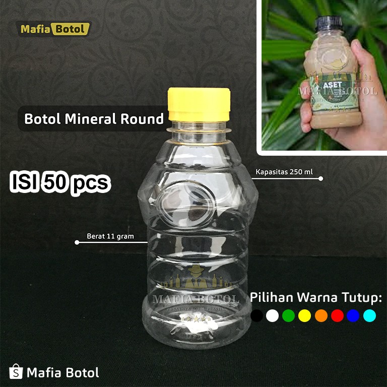 Jual Botol Plastik Kosong Mineral Round 250 ml PET Murah | Shopee Indonesia