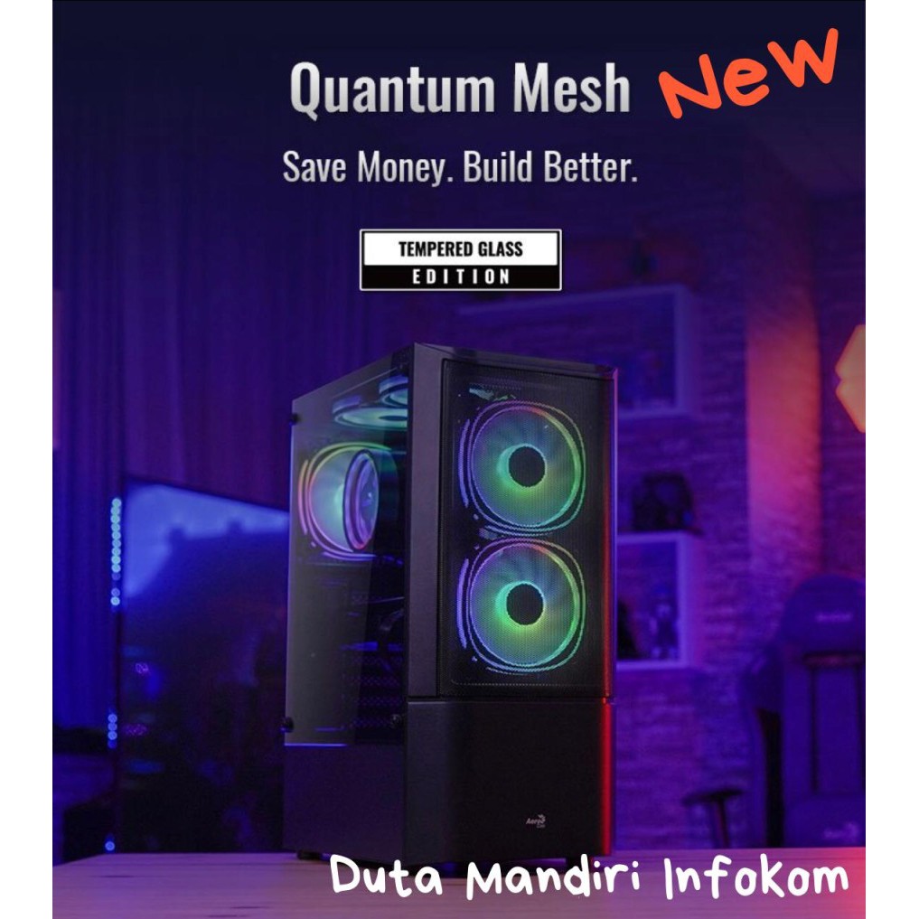 Jual Aerocool Quantum Mesh - Tempered Glass Mid-Tower Gaming Case | Shopee Indonesia