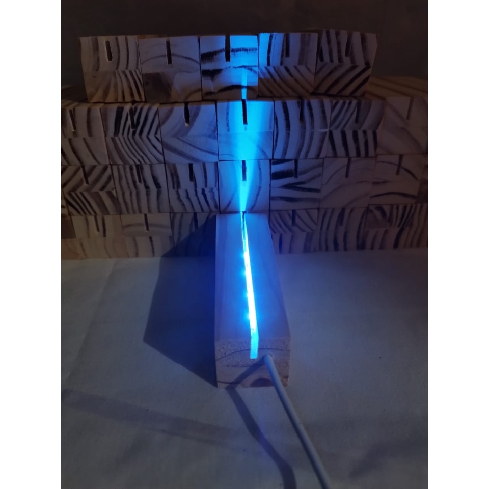Jual grosir standing kayu acrilik holder A5/Stand kayu led/Tatakan ...
