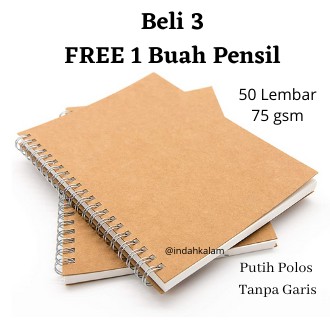 Jual Notebook Spiral Note Buku Catatan A5 A6 100 Halaman - Putih Polos ...