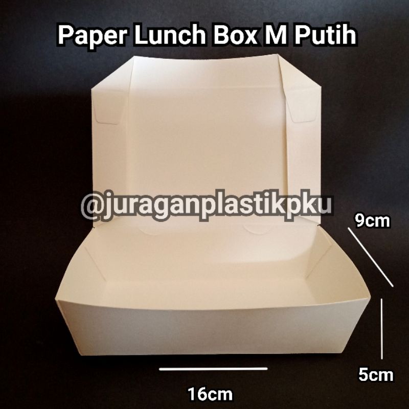 Jual Paper Lunch Box Putih M | Kotak Nasi Makanan Kertas Ivory Food ...