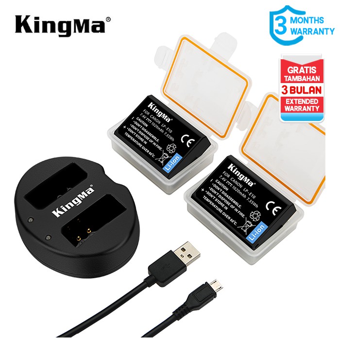 Jual KINGMA Battery Canon LP-E10 2-Pack with Dual Charger - Non Lcd ...