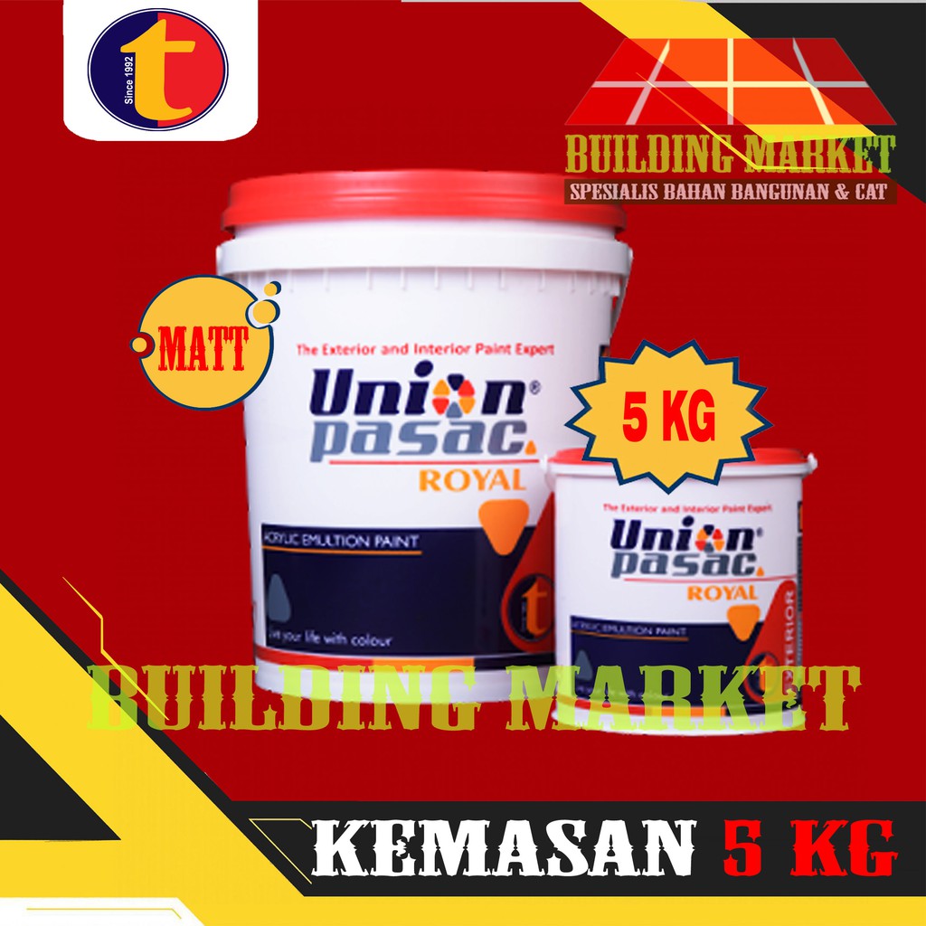 Jual CAT TEMBOK TANAL UNION PASAC ROYAL EXTERIOR 5 KG | Shopee Indonesia