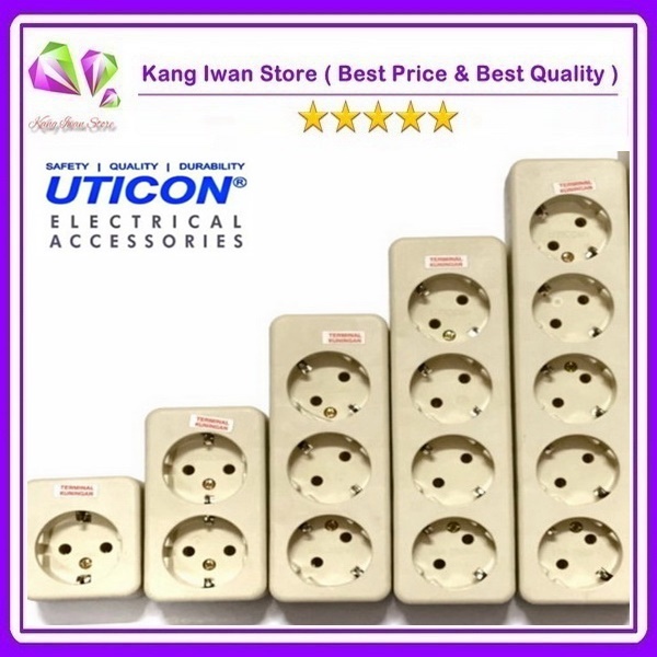 Jual Stop Kontak Arde Uticon Terminal Tembaga 1 2 3 4 5 6 Lubang | Shopee Indonesia