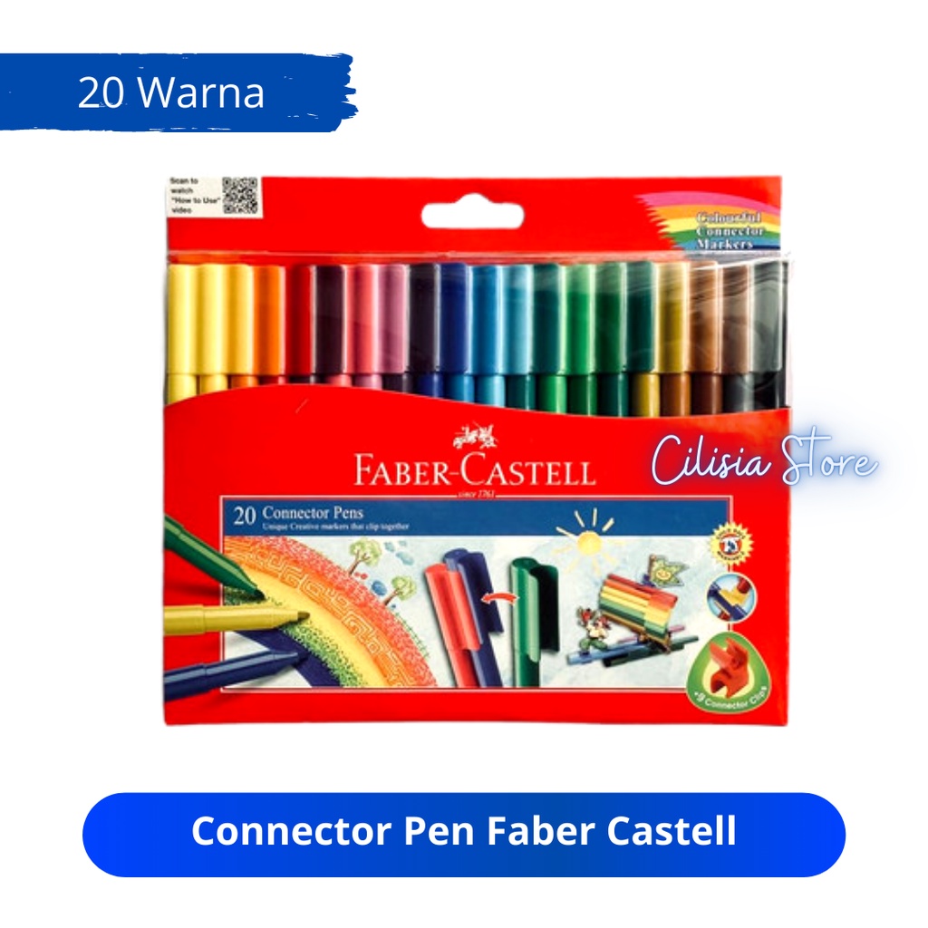 Jual Connector Pen Faber Castell 20 Warna / Spidol Mewarnai Connector ...