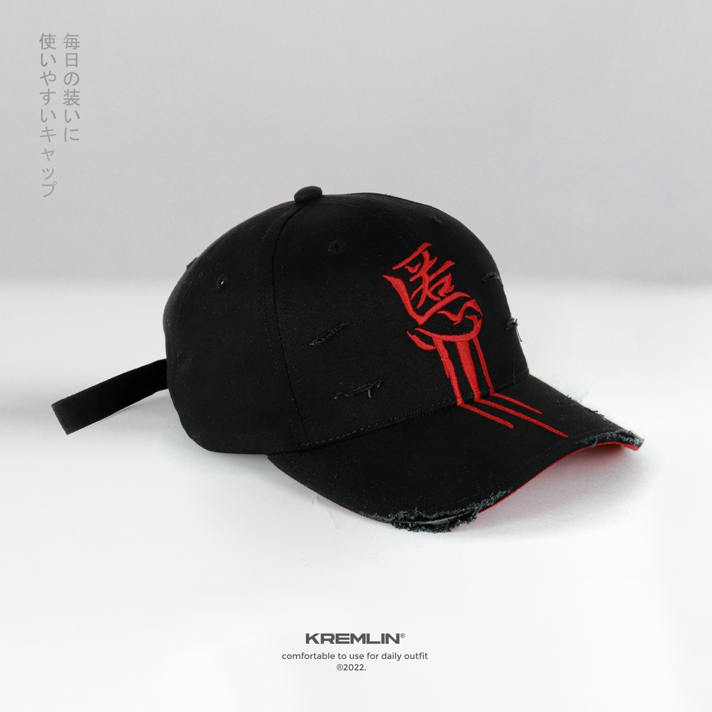 Jual Kremlin Topi Ripped Polo Cap Black - Akuma | Shopee Indonesia