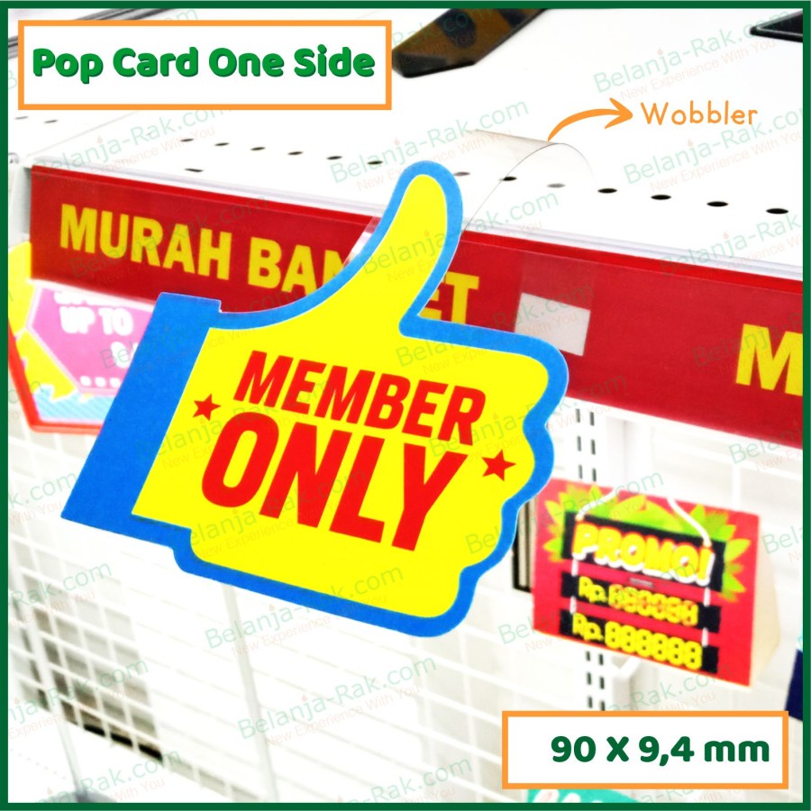 Jual Pop Card 1 Side MEMBER ONLY Kertas Promo 1 Sisi 1 Pack Isi 20pcs ...