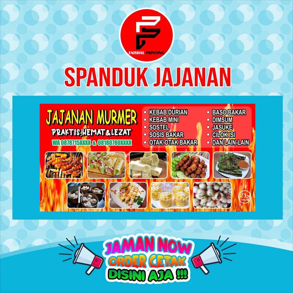 Jual Cetak Banner Jajanan / Spanduk Jajanan / Spanduk Jajanan ukuran 2 ...
