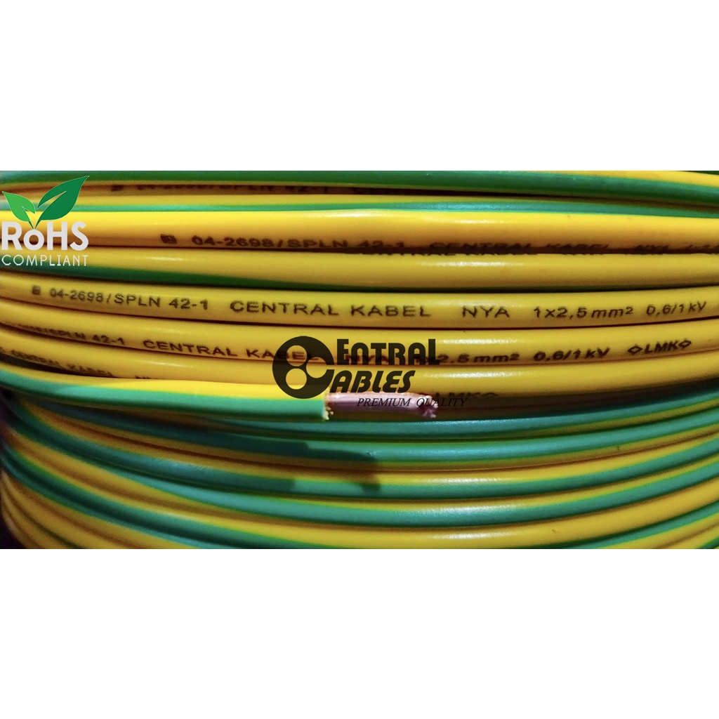 Jual SNI CENTRAL KABEL NYA 2.5 Sqmm 750V Meteran ( NYA / BV 2.5mm 1x2.5mm 2.5Sqmm 1x2.5Sqmm 1x2 ...