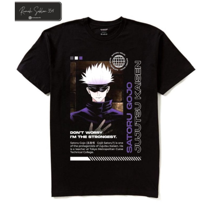 Jual baju anime GOJO SATORU kaos JUJUTSU KAISEN GOJOU SENSEI japan ...