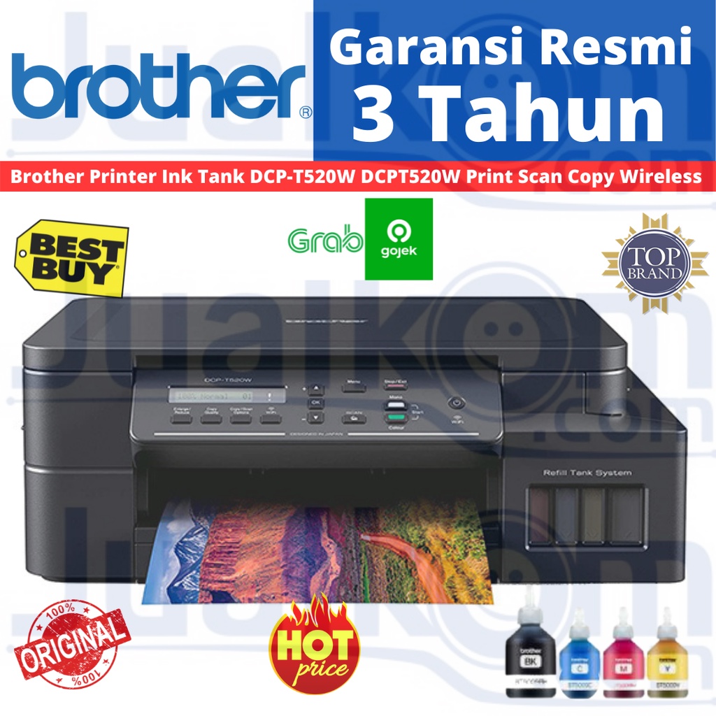 Jual Printer Brother Ink Tank DCP T520W Wireless Print Scan Copy ...