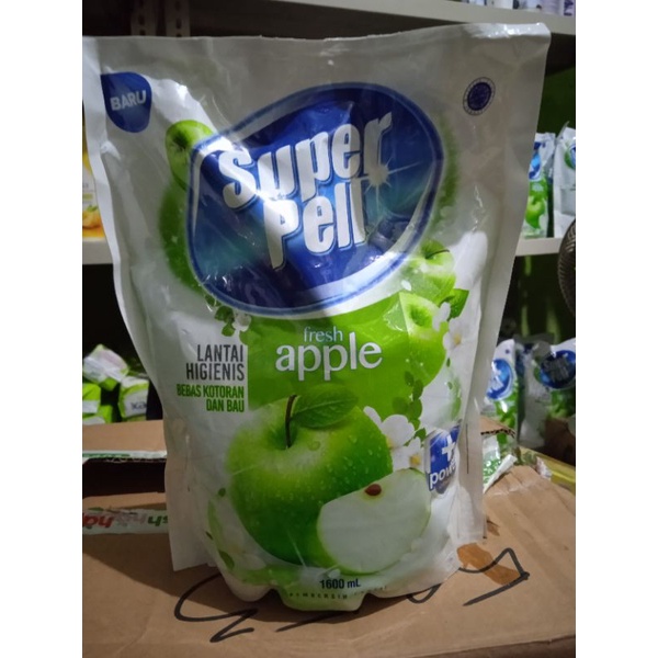 Jual Super Pell Pembersih Lantai Green [1600 mL/Pouch] | Shopee Indonesia