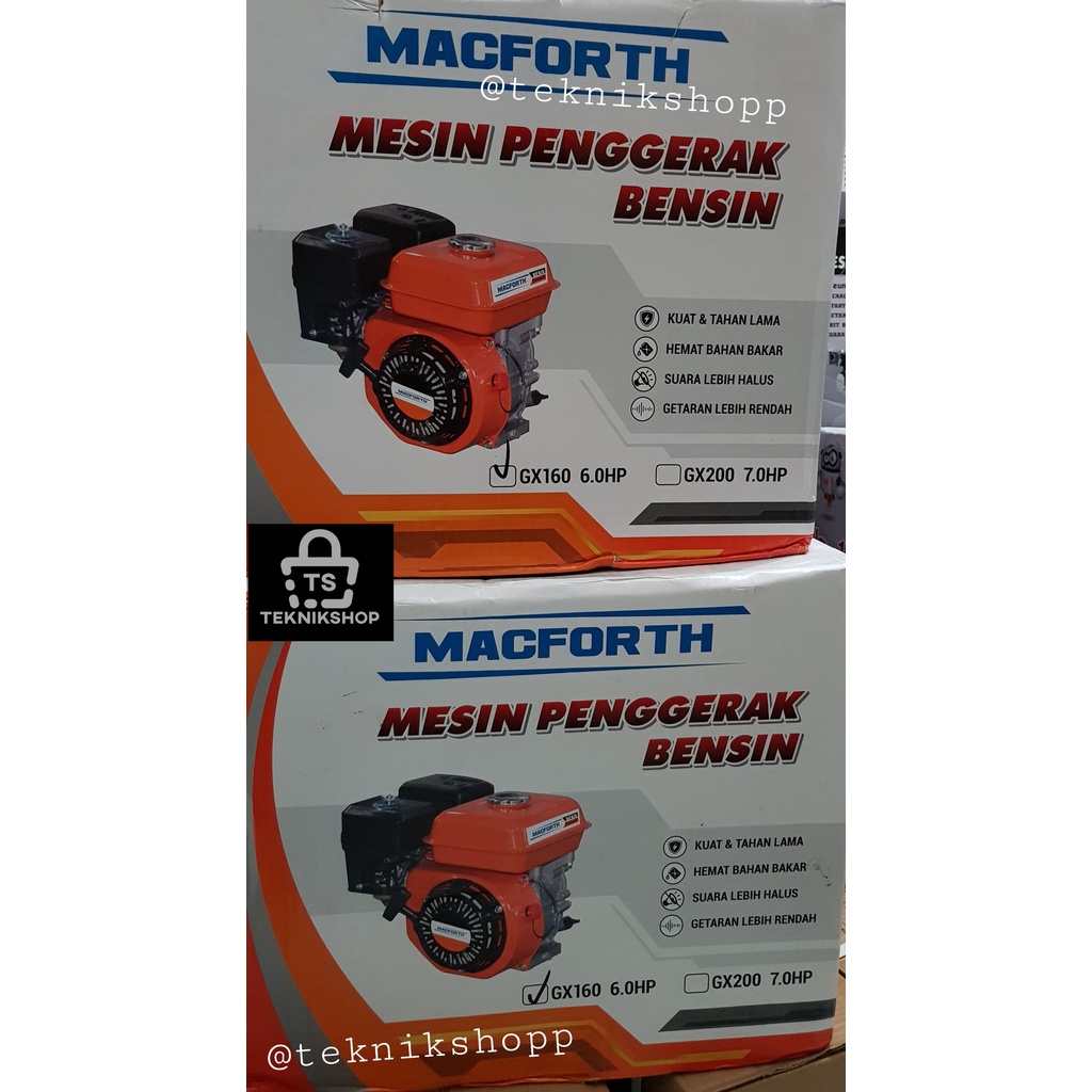 Jual MESIN GX160 MACFORTH 6 HP / MESIN PENGGERAK BENSIN GX 160 / ENGINE ...