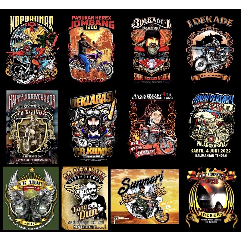 Jual STIKER ACARA CB TOURING isi 12 PCS sticker cb GL MP C70 cocok ...