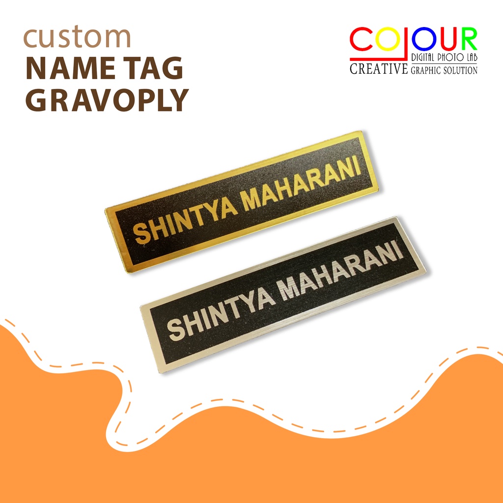 Jual NAME TAG / NAMA DADA / PAPAN NAMA GRAVOPLY - CUSTOM | Shopee Indonesia