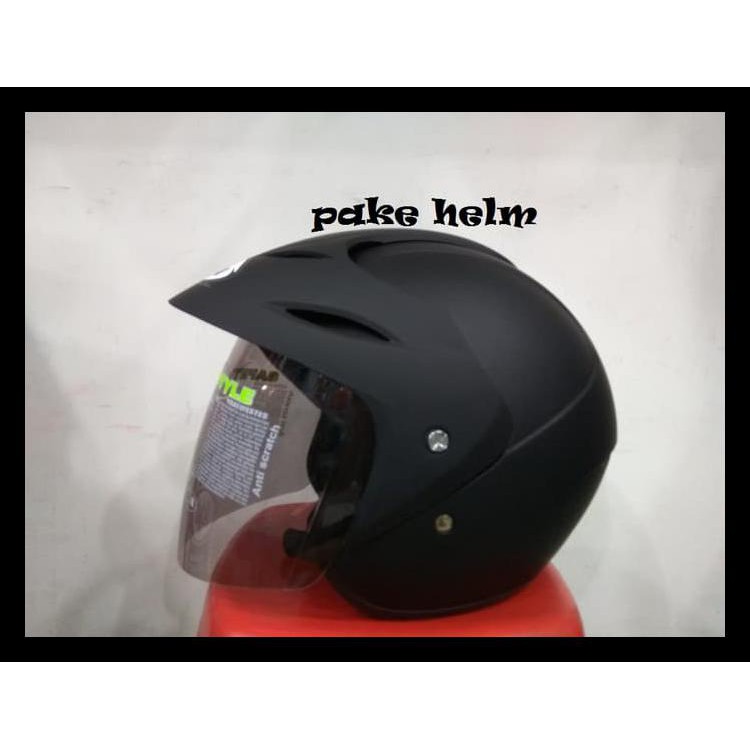 Jual Helm Hiu Nico Half Face Hitam Doff | Shopee Indonesia